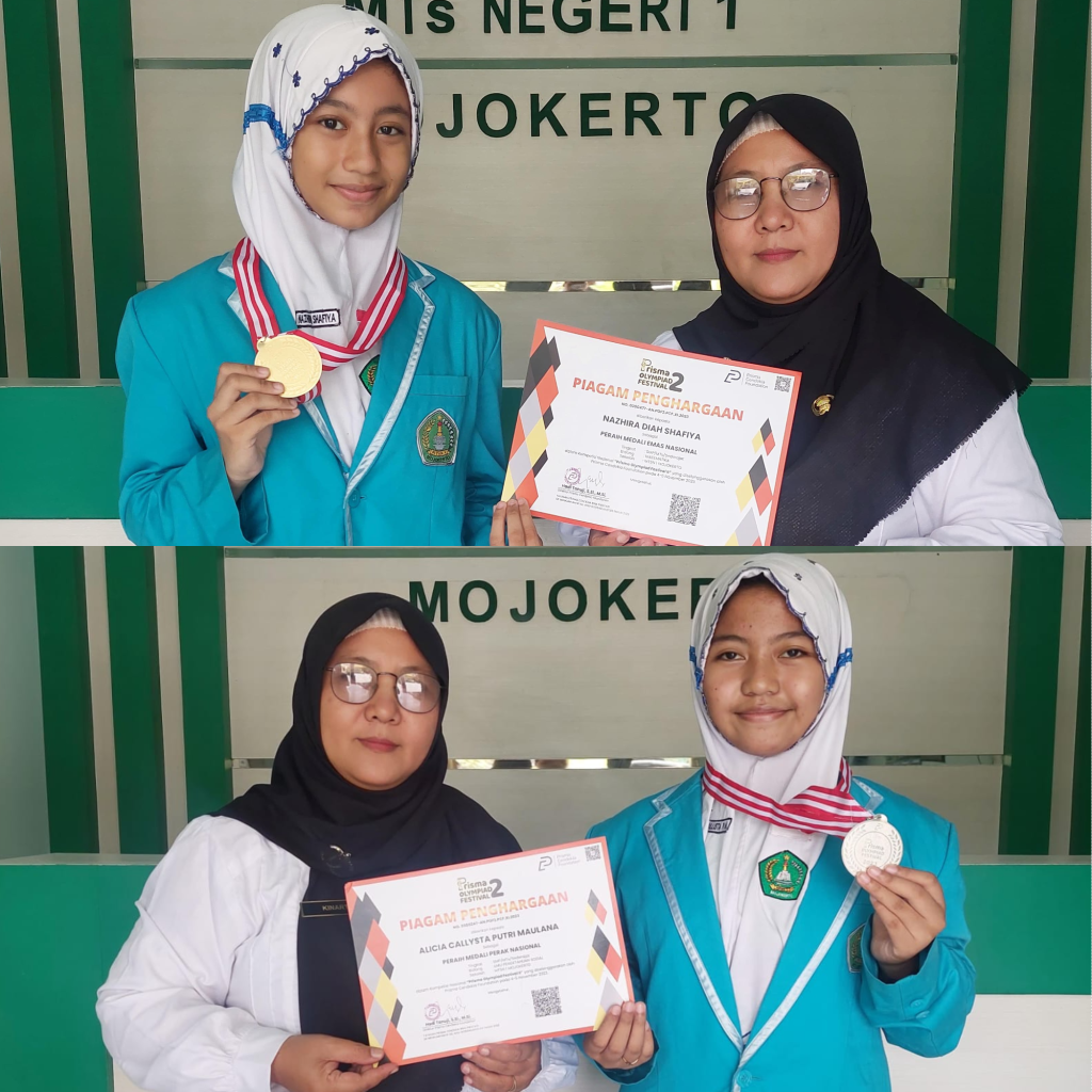 BANGGA! DUA SISWA MTsN 1 MOJOKERTO RAIH TIGA MEDALI DALAM KOMPETISI MATEMATIKA DAN IPS TINGKAT ...